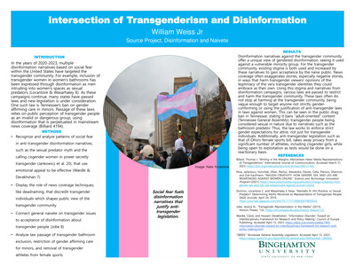 "Intersection of Transgenderism and Disinformation" by William Weiss