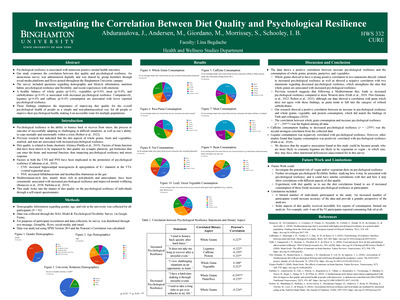 "Investigating the Correlation Between Diet Quality and Psychological R ...